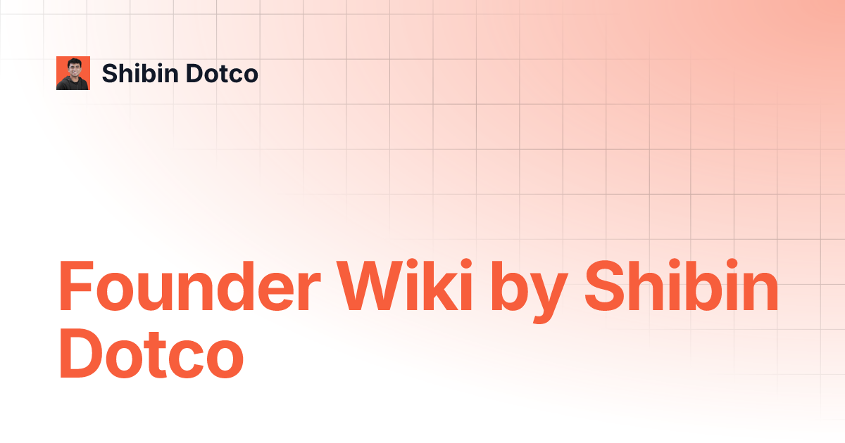 Founder Wiki by Shibin Dotco | Shibin.co